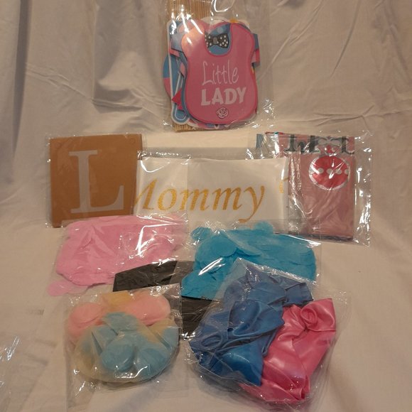 Other | New Baby Gender Reveal Party Pack Pink Blue Balloons Cupcake ...